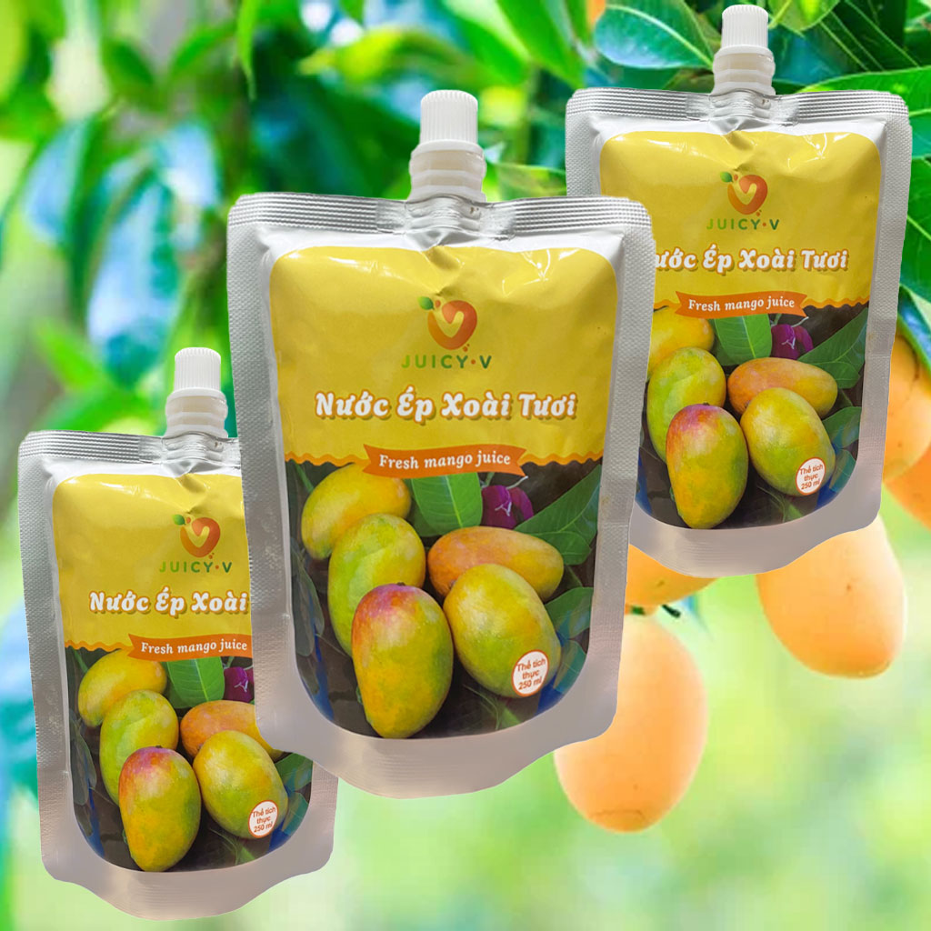 Phong Vân | Nước ép xoài Juicy V Fresh Mango Juice 250ml