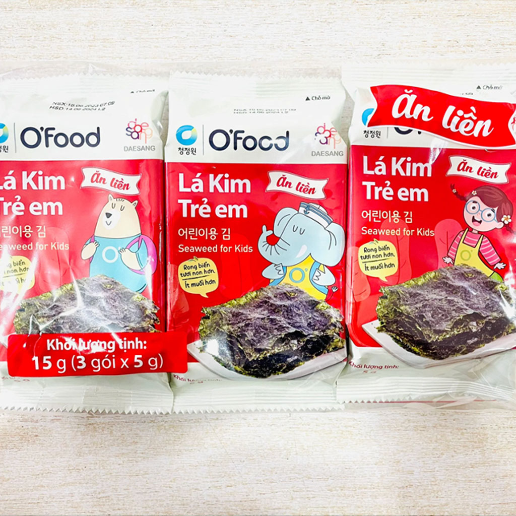 Phong Vân | Lá kim ăn liền trẻ em O'Food 5g lốc 3 gói