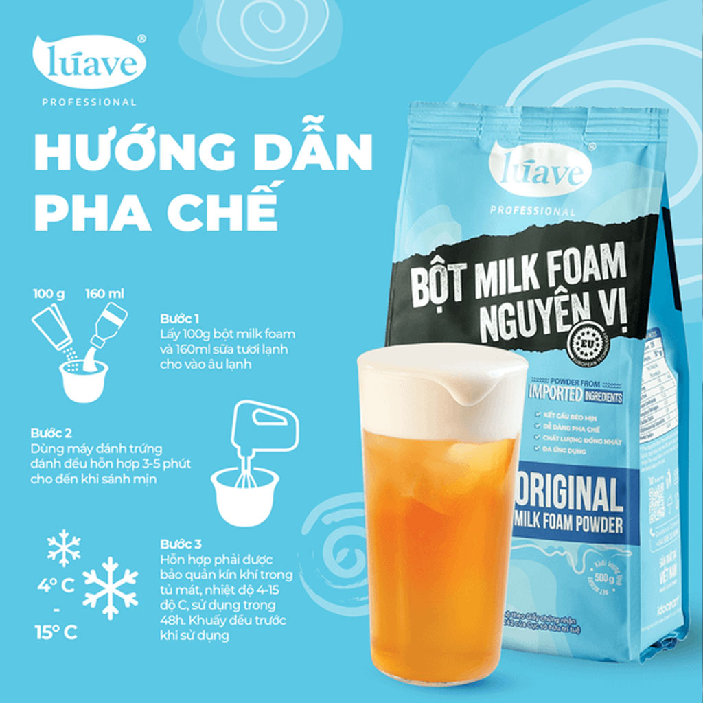 Phong Vân | Bột Milk Foam Nguyên Vị Lúave 500g