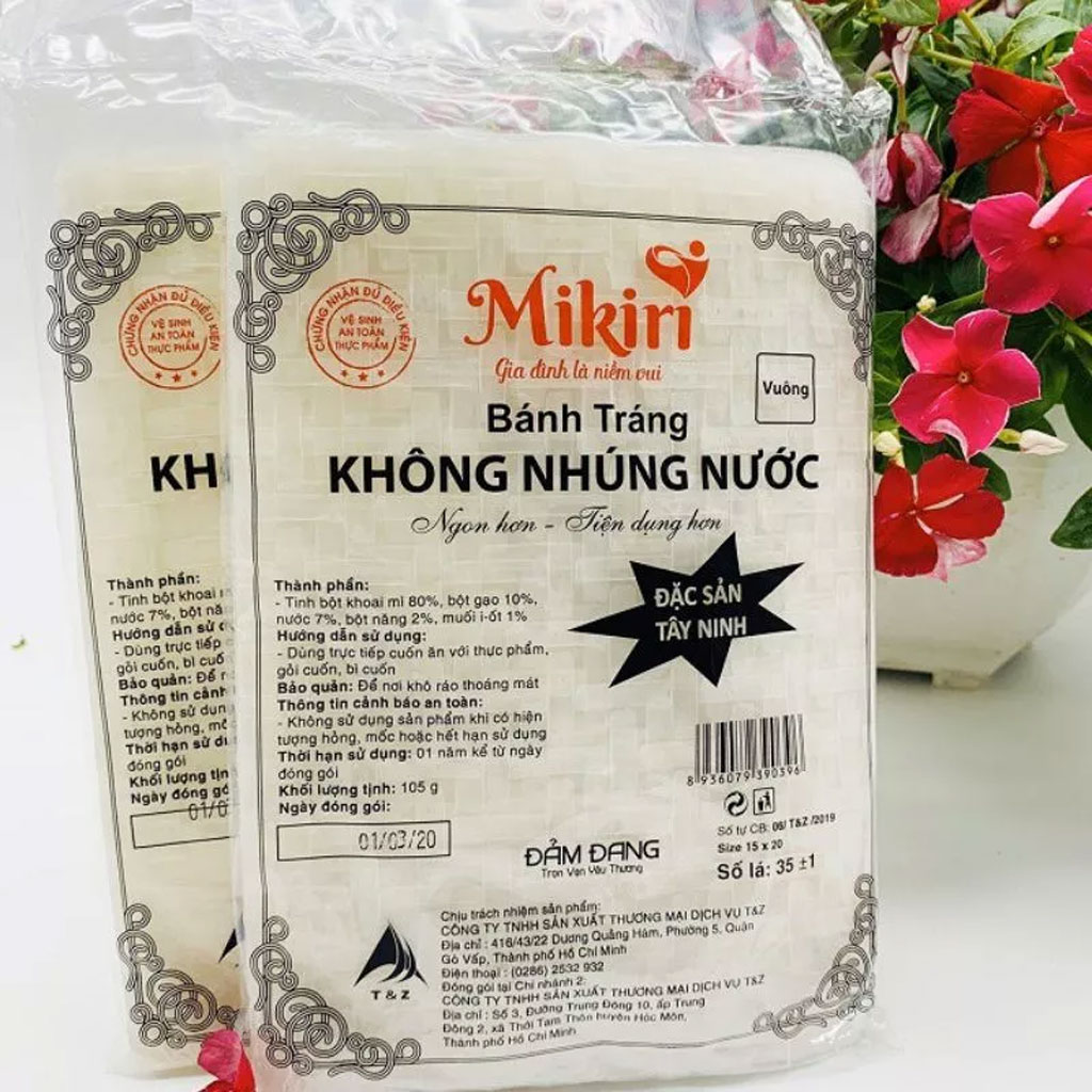 Phong Vân | Bánh tráng không nhúng nước Mikiri 105g