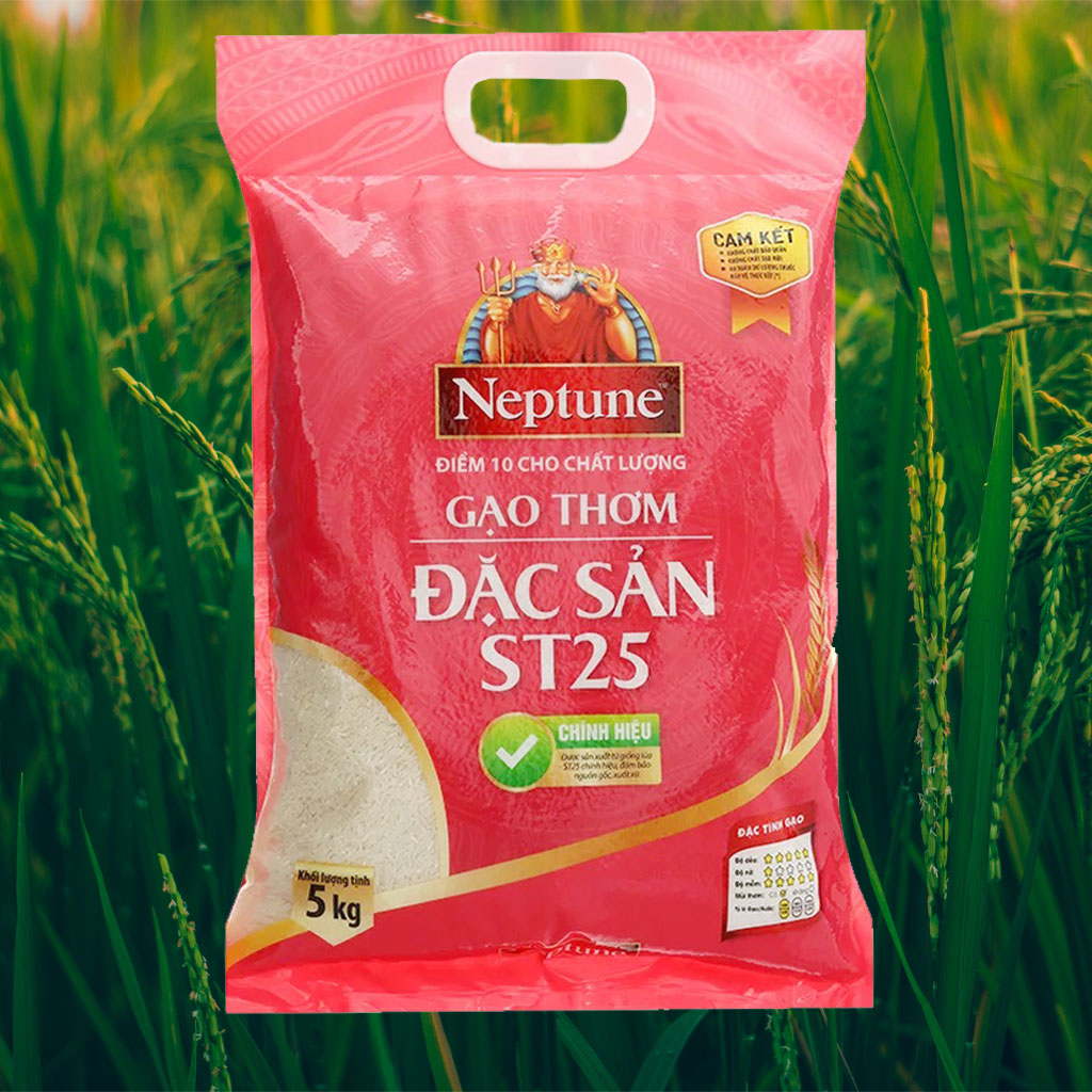 Phong Vân | Gạo thơm Neptune ST25 bao 5kg