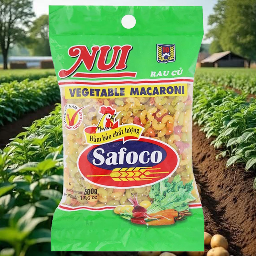 Phong Vân | Nui rau củ chữ C Safoco Vegetable Macaroni 500g