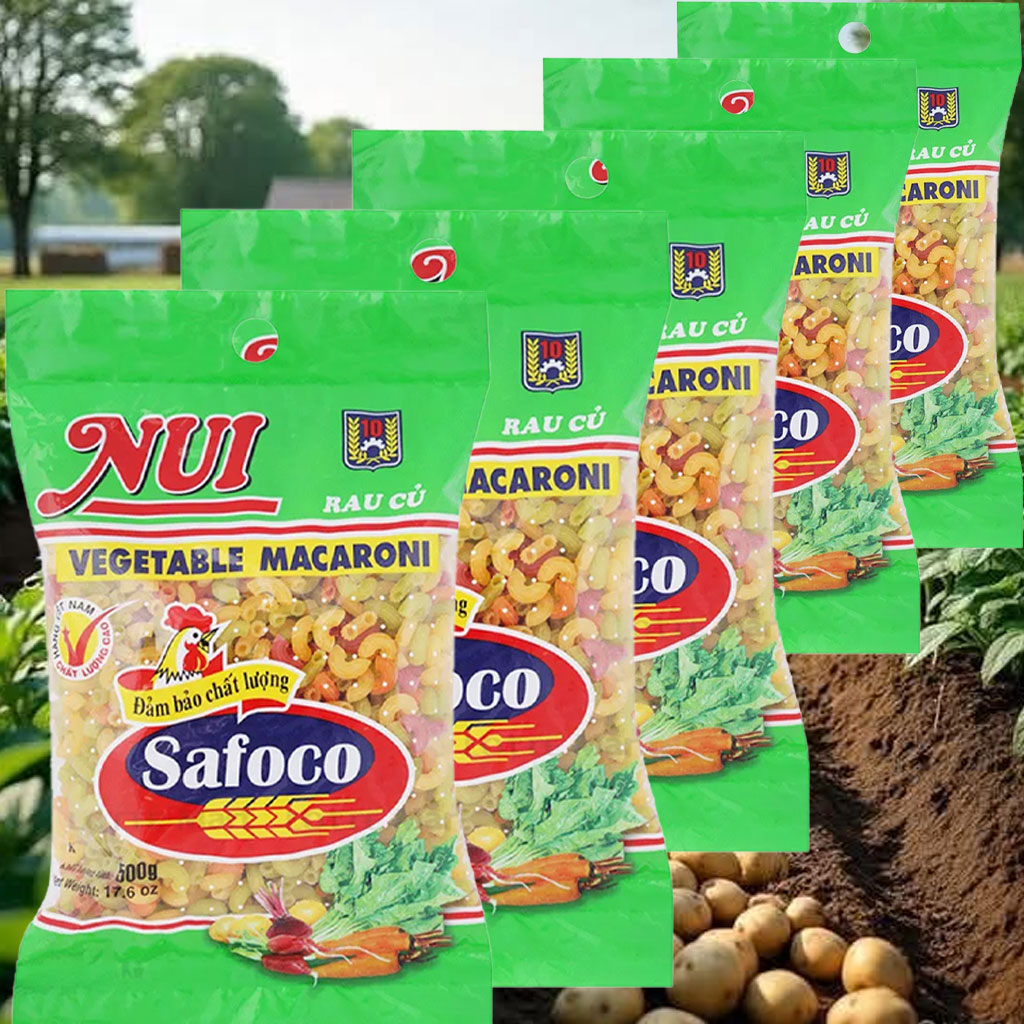Phong Vân | Nui rau củ chữ C Safoco Vegetable Macaroni 500g